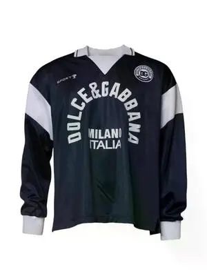 Dolce & Gabbana Polo-collar Sweatshirt - Blue