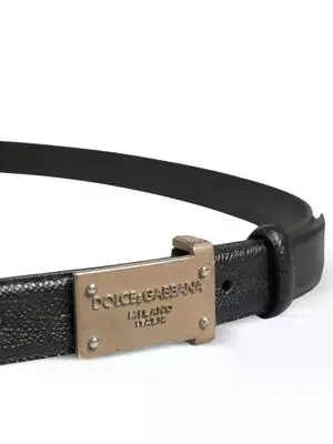 Dolce & Gabbana Logo-plaque Leather Belt