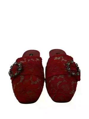 Dolce & Gabbana Crystal-embellished Lace Sandals