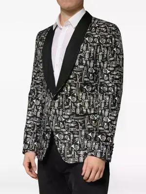 Dolce & Gabbana Instrument-print Shawl-lapel Blazer