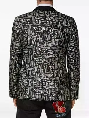 Dolce & Gabbana Instrument-print Shawl-lapel Blazer