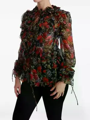 Dolce & Gabbana Floral-print Ruffled Blouse