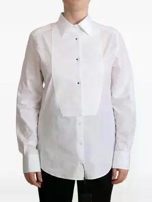 Dolce & Gabbana Long-sleeved Tuxedo Shirt - White