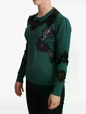 Dolce & Gabbana Lace-trim Puff-sleeve Sweater