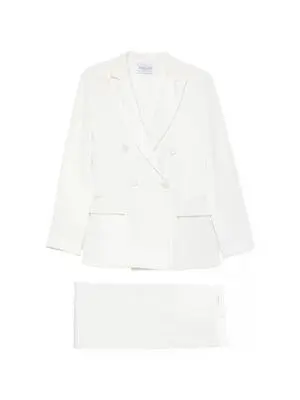 ALESSANDRO LEGORA Double-breasted Peak-lapel Suit - White