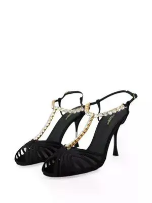 Dolce & Gabbana Crystal-embellished T-strap Sandals