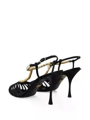 Dolce & Gabbana Crystal-embellished T-strap Sandals