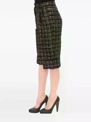Dolce & Gabbana Tweed-knit Fringed Shorts - Black