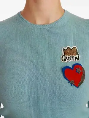 Dolce & Gabbana Heart Patch Slim-fit Cashmere Sweater