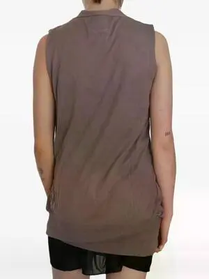 PINK MEMORIES Sleeveless Patch-pocket Cardigan