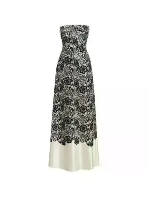 Dolce & Gabbana Floral-lace Corset Maxi Dress - Neutrals