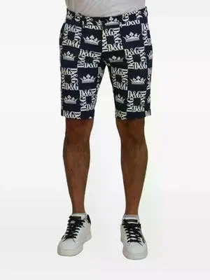 Dolce & Gabbana Crown-print Shorts - Blue