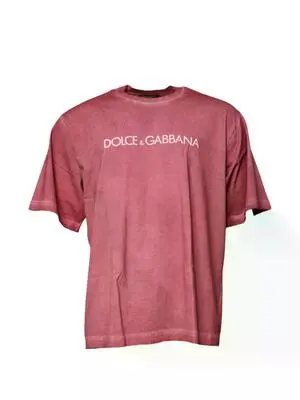 Dolce & Gabbana Logo-print Washed-effect T-shirt - Pink