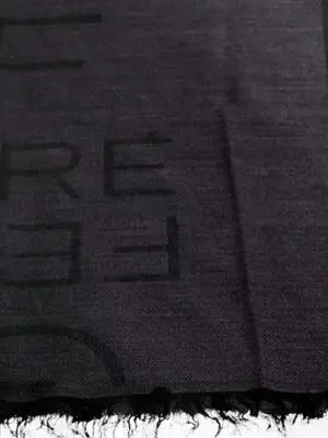 Gianfranco Ferre Logo-patterned Fringed Scarf