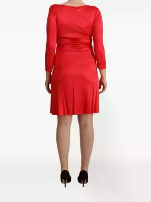 John Galliano Cowl Neck Three-quarter Sleeve Dress