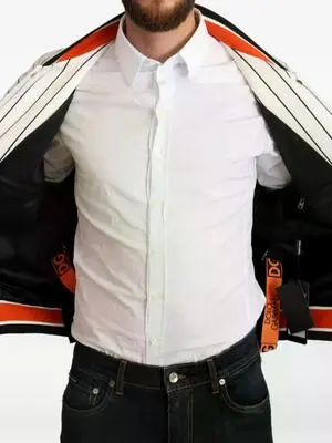Dolce & Gabbana Pinstripe Tiger-graphic Baseball Jacket