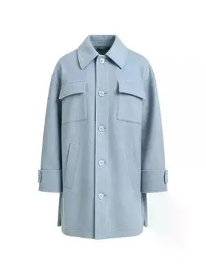 Dolce & Gabbana Button Trench Coat Jacket - Blue