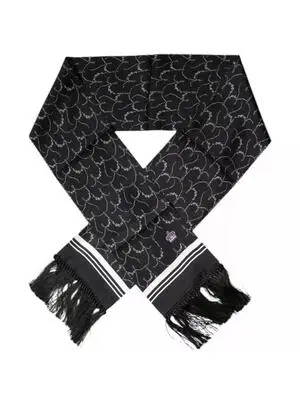 Dolce & Gabbana Patterned Fringed Scarf - Black