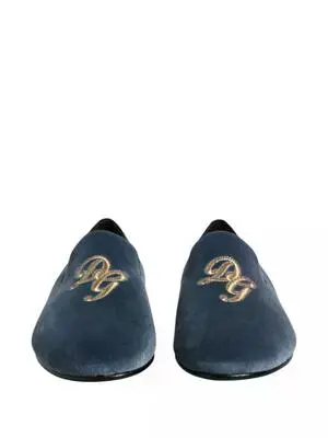Dolce & Gabbana Embroidered Velvet Loafers