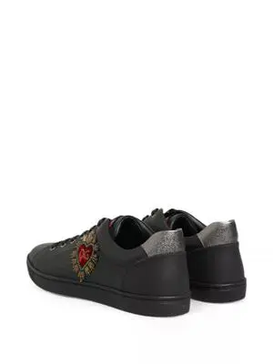 Dolce & Gabbana Heart-embellished Leather Sneakers