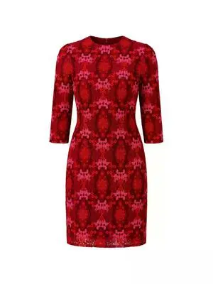 Dolce & Gabbana Floral-lace Three-quarter Sleeve Dress
