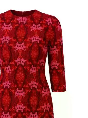Dolce & Gabbana Floral-lace Three-quarter Sleeve Dress