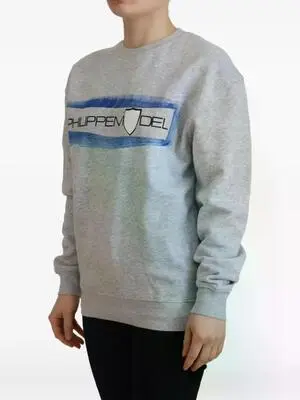 Philippe Model Logo Print Crewneck Sweatshirt - Grey