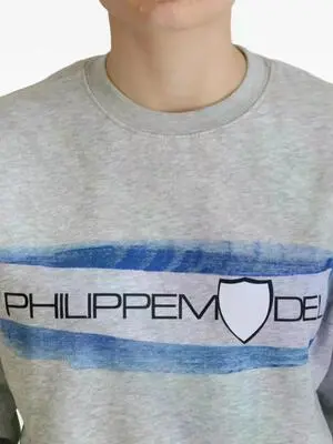 Philippe Model Logo Print Crewneck Sweatshirt - Grey