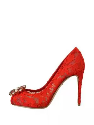 Dolce & Gabbana Taormina Lace Crystal-embellished Heeled Pumps