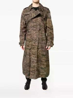 Dolce & Gabbana Camouflage-print Double-breasted Trench Coat - Neutrals