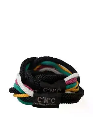 Costume National Braided-rope Leather-patch Belt - Black