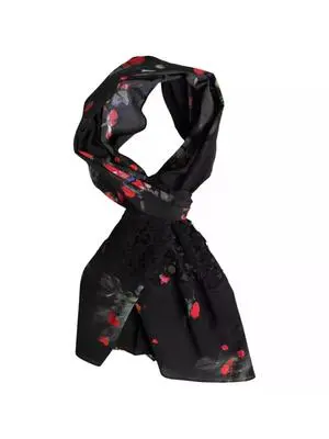 Dolce & Gabbana Floral-print Lace-trim Scarf
