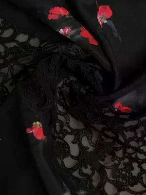 Dolce & Gabbana Floral-print Lace-trim Scarf