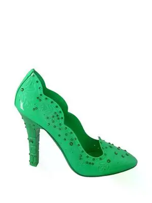 Dolce & Gabbana Floral Crystal-embellished Pumps - Green