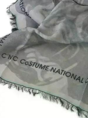 Costume National Floral-print Fringed Scarf