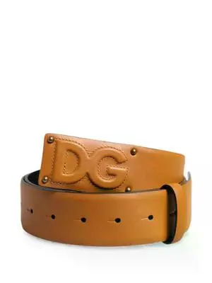 Dolce & Gabbana Embossed-logo Leather Belt