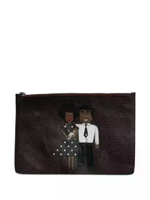 Dolce & Gabbana Dgfamily Leather Clutch Bag - Brown
