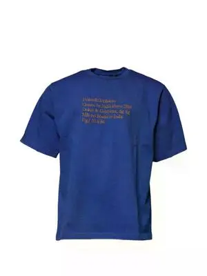 Dolce & Gabbana Embroidered-motif Cotton T-shirt - Blue