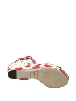 Dolce & Gabbana Floral-print Wedge Sandals
