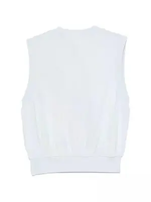 Sporty & Rich V-neck Sleeveless Vest With Logo Embroidery