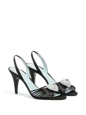 Valentino Garavani Coeur Royal Sandal 85mm - Black