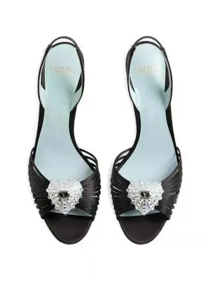 Valentino Garavani Coeur Royal Sandal 85mm - Black