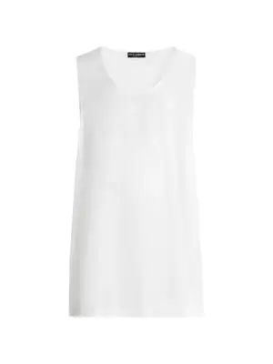 Dolce & Gabbana Silk Twill Tank Top - White