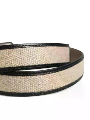 Dolce & Gabbana Woven-panel Leather-trim Belt