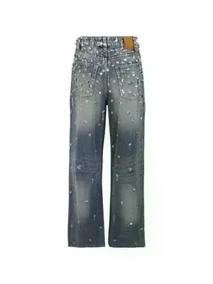 Simkhai Kydra Crystal-embellished Wide Leg Jeans