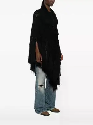 CHIARA IS Fringed Crochet-knit Cape
