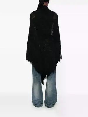 CHIARA IS Fringed Crochet-knit Cape