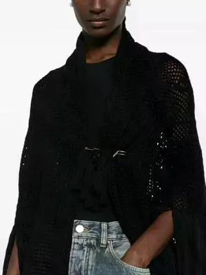 CHIARA IS Fringed Crochet-knit Cape