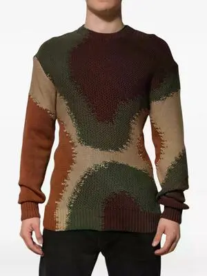 Dolce & Gabbana Abstract-pattern Colour-block Sweater - Brown