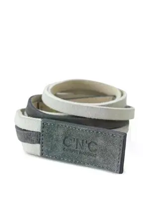 Costume National Logo-debossed Suede Belt - Neutrals